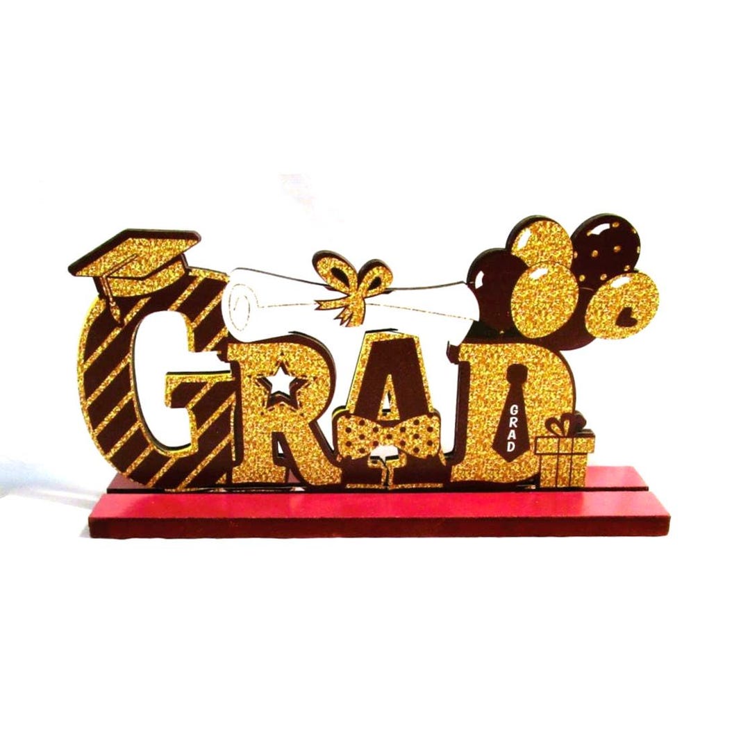 Artist Made Wood Graduation Plaque, Desktop, Burgundy and Gold, 4 X 8 ...