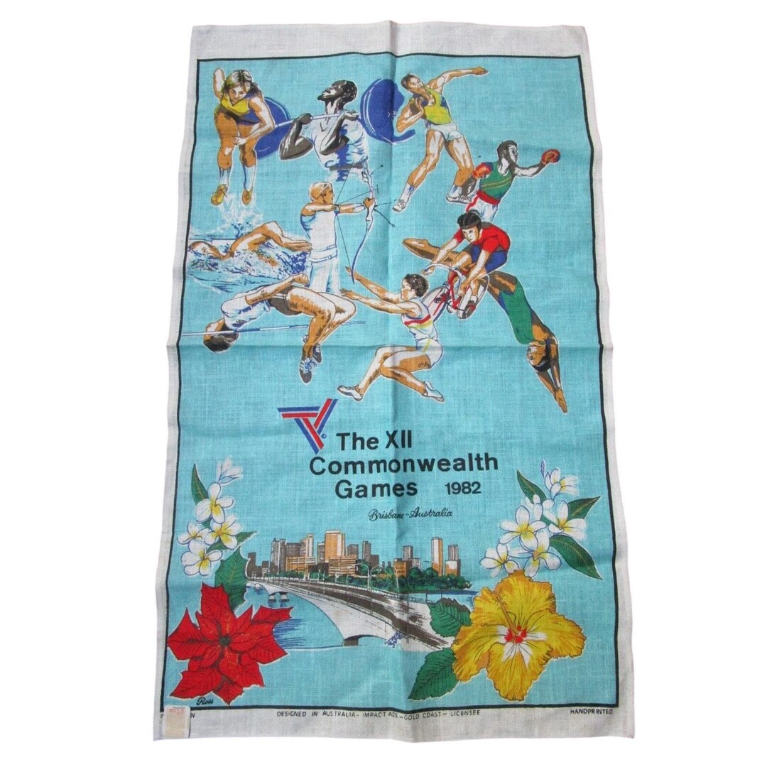 Burlap Wall Banner 1982 Commonwealth Games Australia 18 X 30 Inches - Etsy