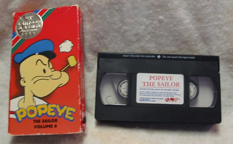 Popeye The Sailor Cartoon Classics Collection 1989 Vhs Tape Etsy