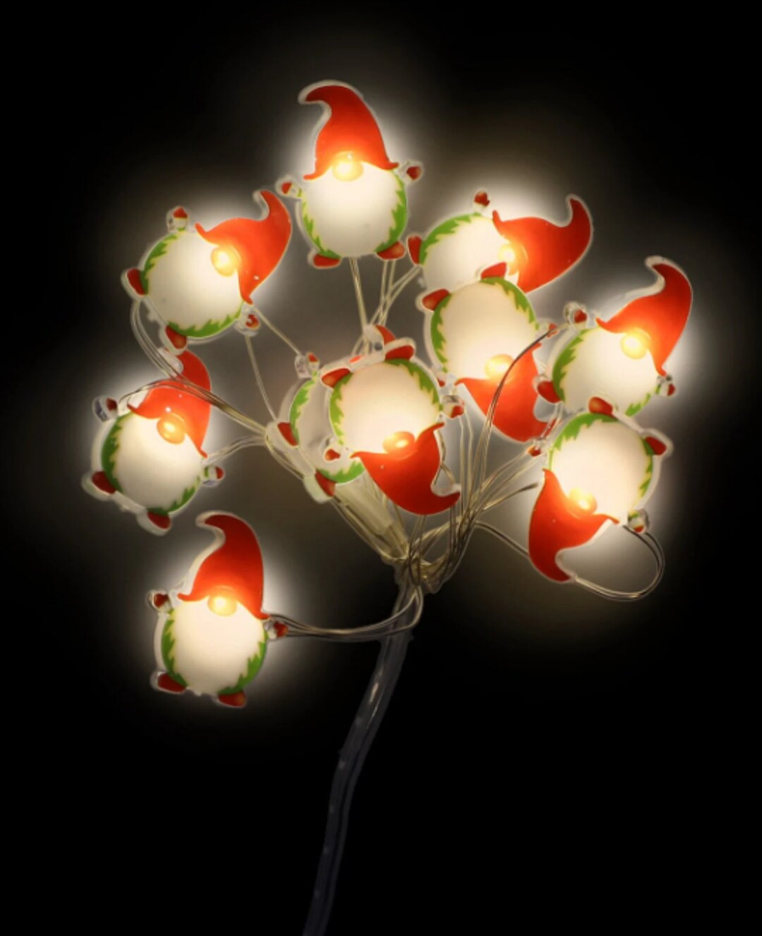 Christmas House LED Santa Gnome String Lights 10 Count 3 Ft Battery DIY ...