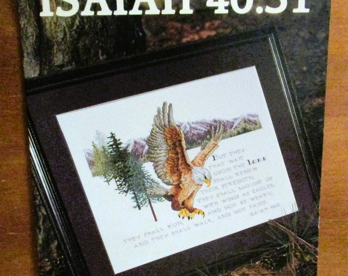 Leisure Arts Cross Stitch Pattern Isaiah 40:31 Bible Verse Eagle Art ...