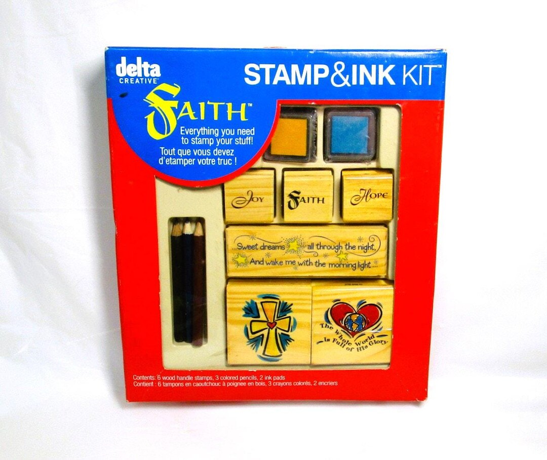 Delta Creative Faith Rubber Stamp and Ink Kit and Colored Pencils 10 ...