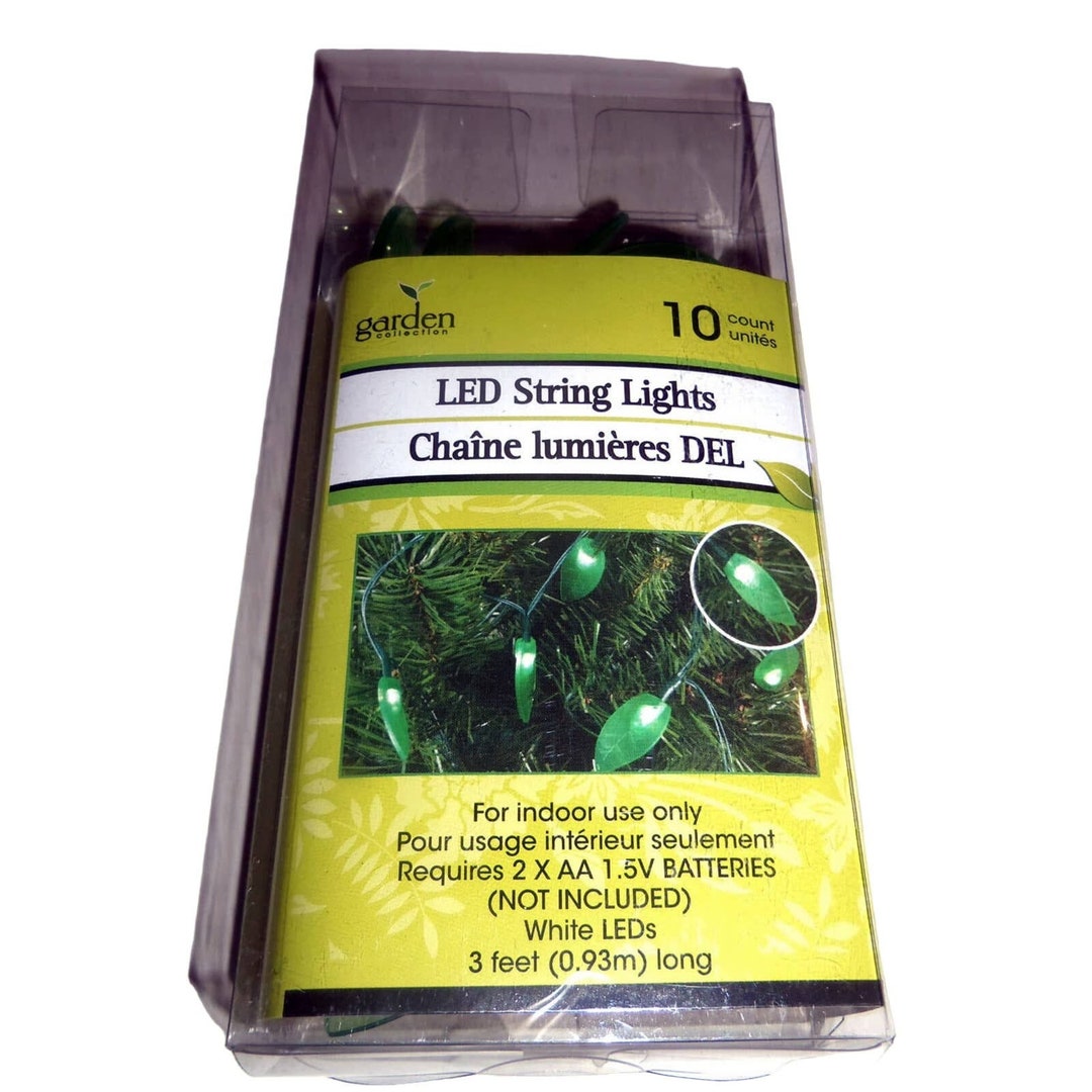 Garden Collection Green Leaves LED String Lights 10 Ct 3 Ft DIY Crafts ...