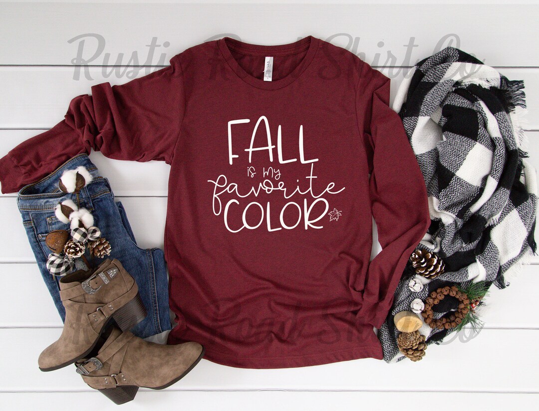 Women's Fall Long Sleeve T-shirt, Fall Ladies Long Sleeve Tee, Autumn ...
