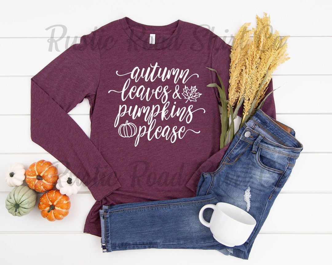 Women's Fall Long Sleeve T-shirt, Fall Ladies Long Sleeve Tee, Autumn ...