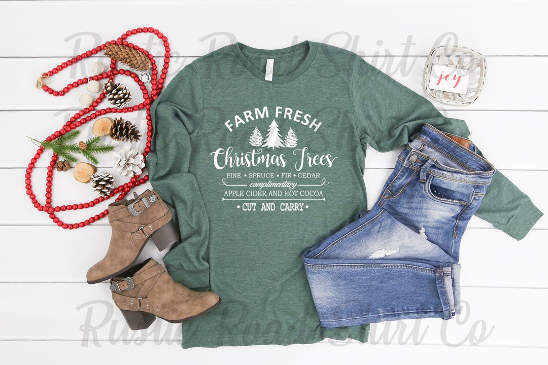 Christmas Tree Farm Shirt, Christmas Tshirt, Long Sleeve Christmas ...