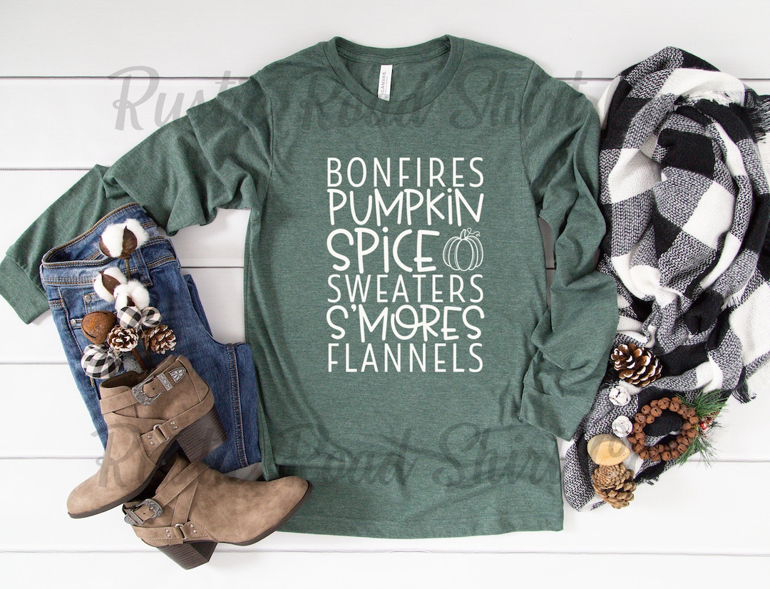 Women's Fall Long Sleeve T-shirt, Fall Ladies Long Sleeve Tee, Autumn ...