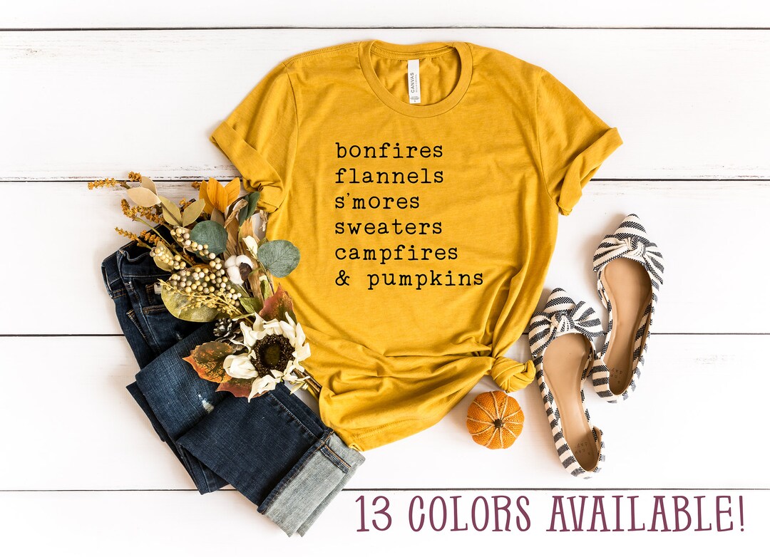 Fall Words Shirt, Women's Fall Tshirt, Autumn Shirt, Pumpkin Shirt ...