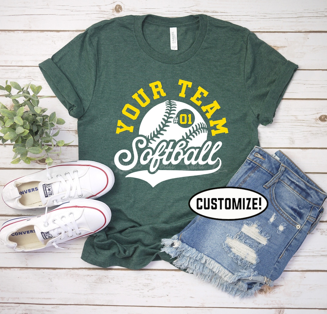 Softball Mom Shirt, Custom Softball Shirt, Softball Tshirt, Softball ...