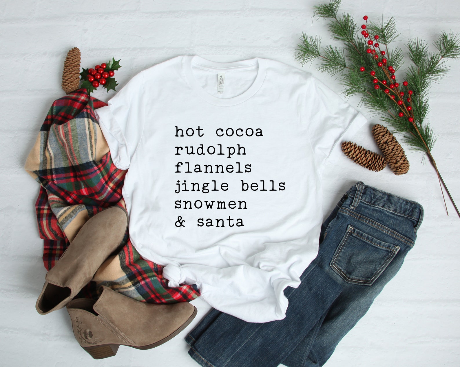 Christmas Shirt, Christmas Words Tee, Family Christmas Shirt, Women's ...