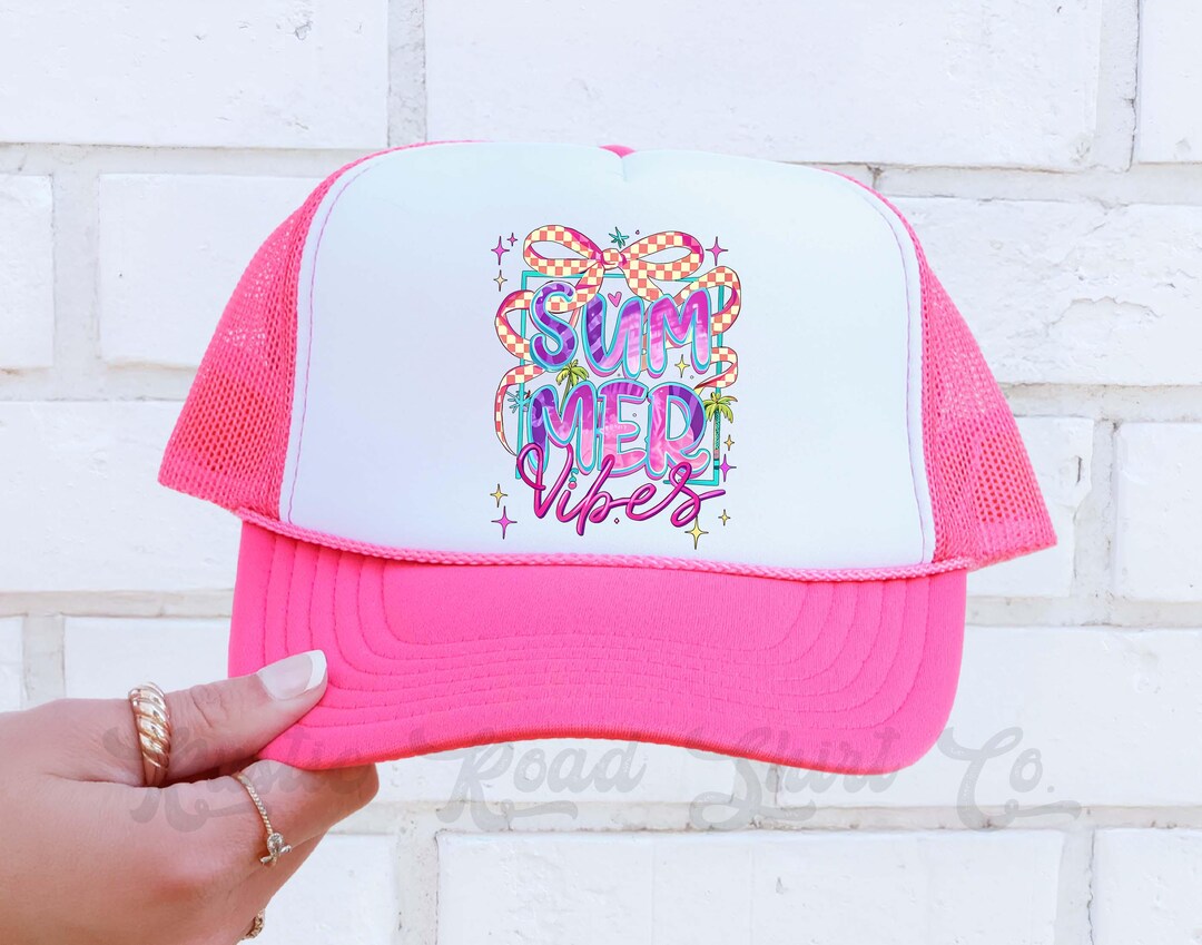 Summer Vibes Trucker Hat, Lake Bum Hat, 90's Retro Neon Hat, Vintage ...
