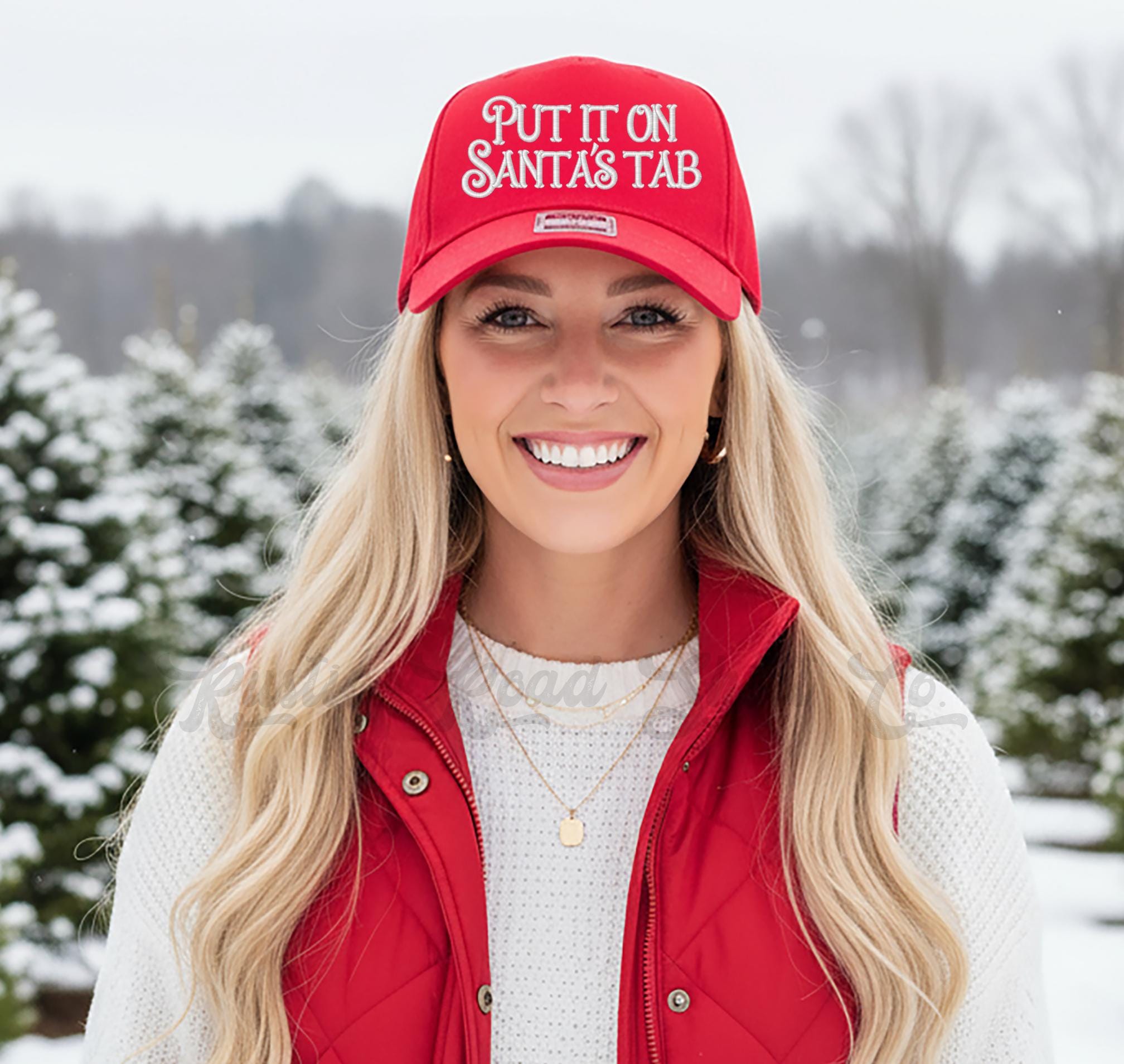 Put It on Santa's Tab Hat, Christmas Trucker Hat, Embroidered Trucker ...