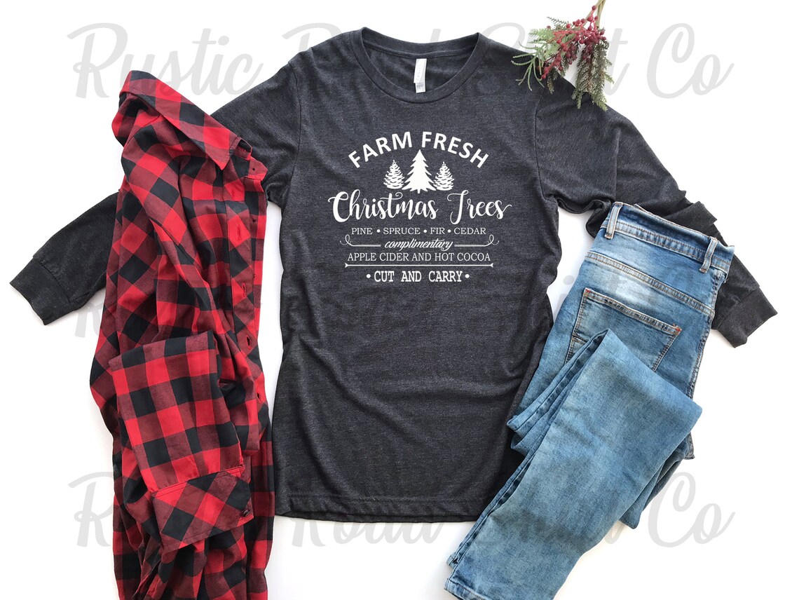 Christmas Tree Farm Shirt, Christmas Tshirt, Long Sleeve Christmas ...