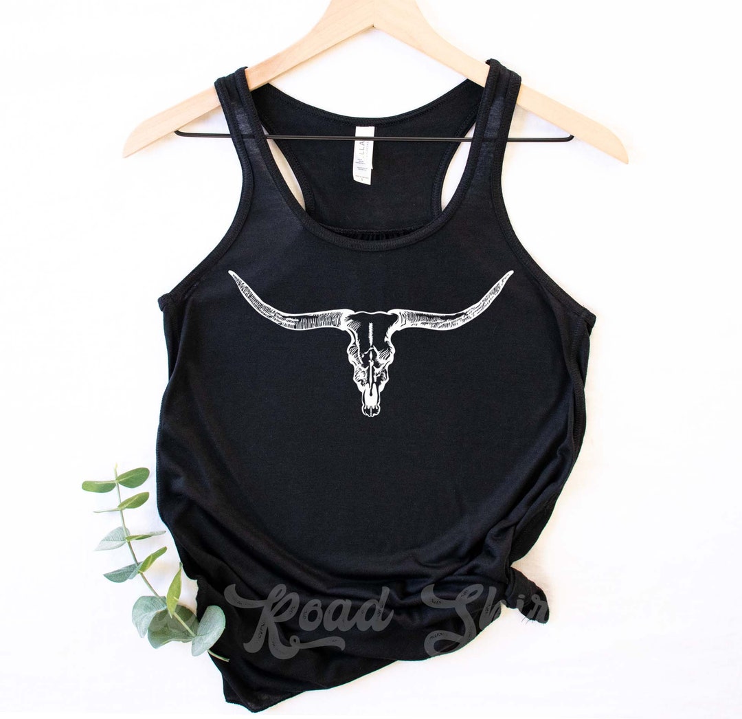 Cow Skull Tank Top, Rodeo Tank Top, Western Tank Top, Country Music ...