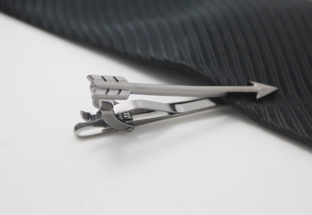 Silver Arrow Tie Clip, Arrowhead Tie Bar, Distinctive Men's Necktie ...