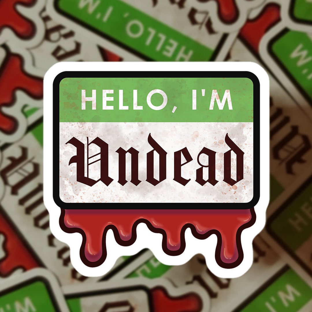 Hello, I'm Undead Name Tag Stickers - Etsy