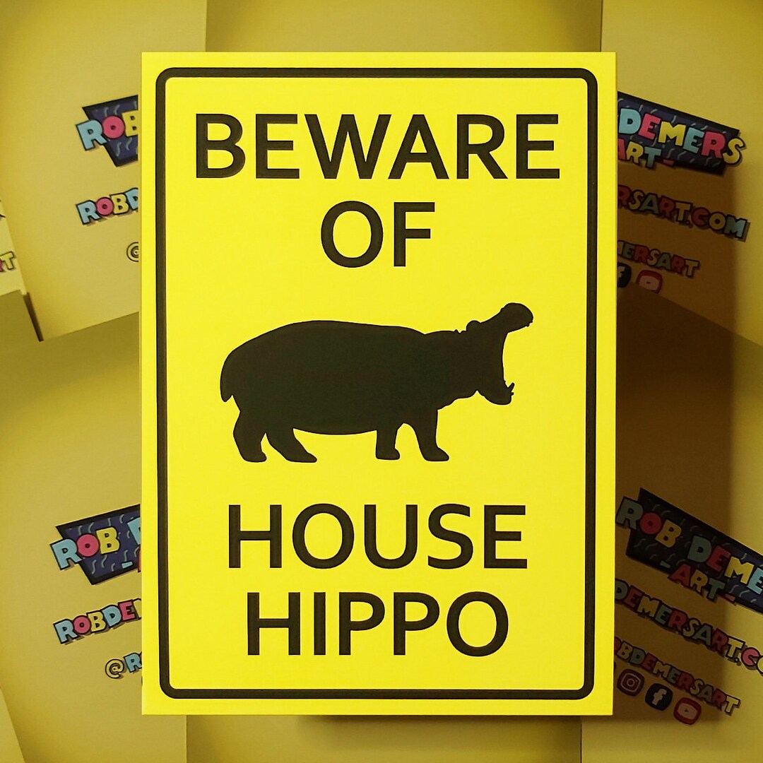 Beware of House Hippo Art Prints - Etsy