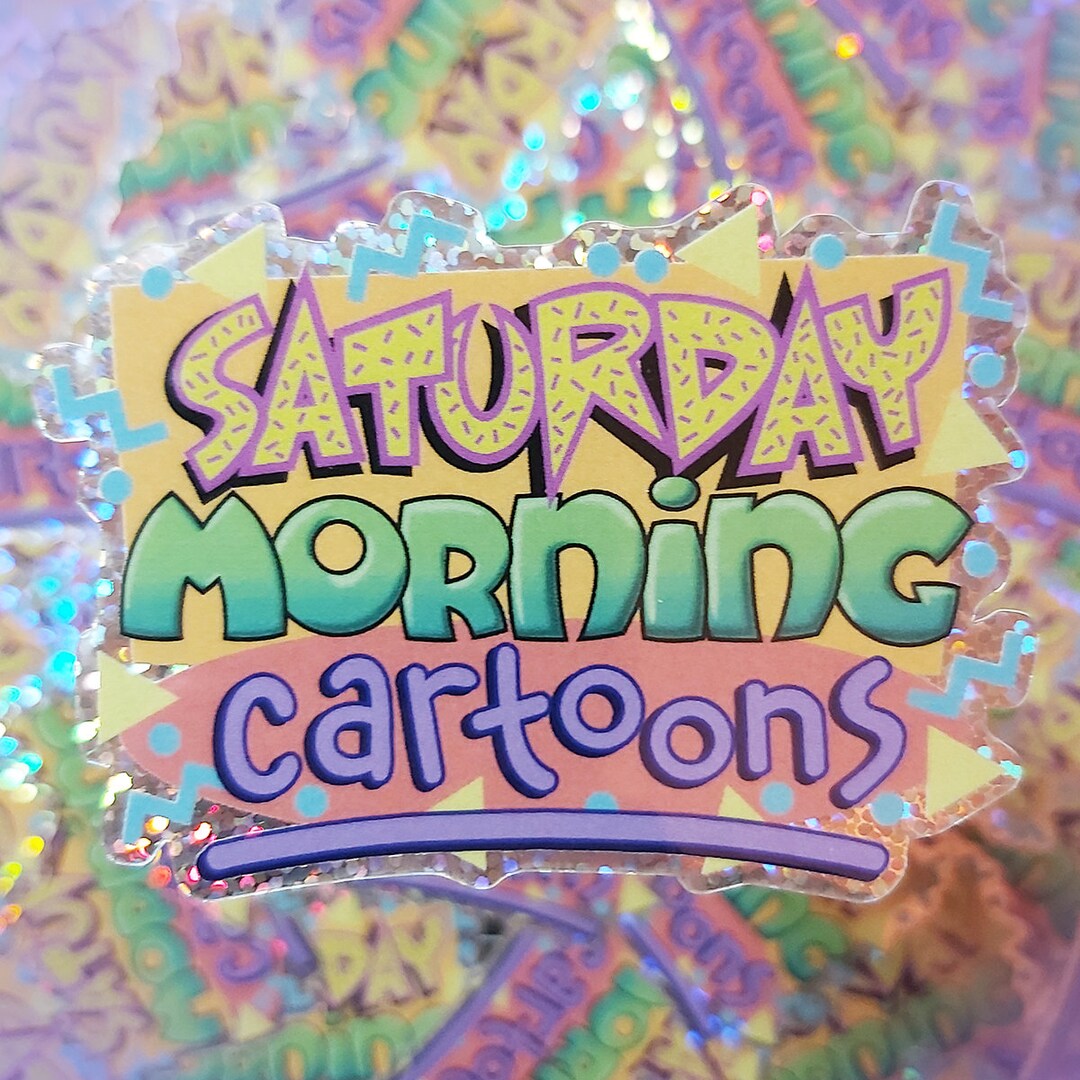 90’s Saturday Morning Cartoons Glitter Foil Stickers - Etsy