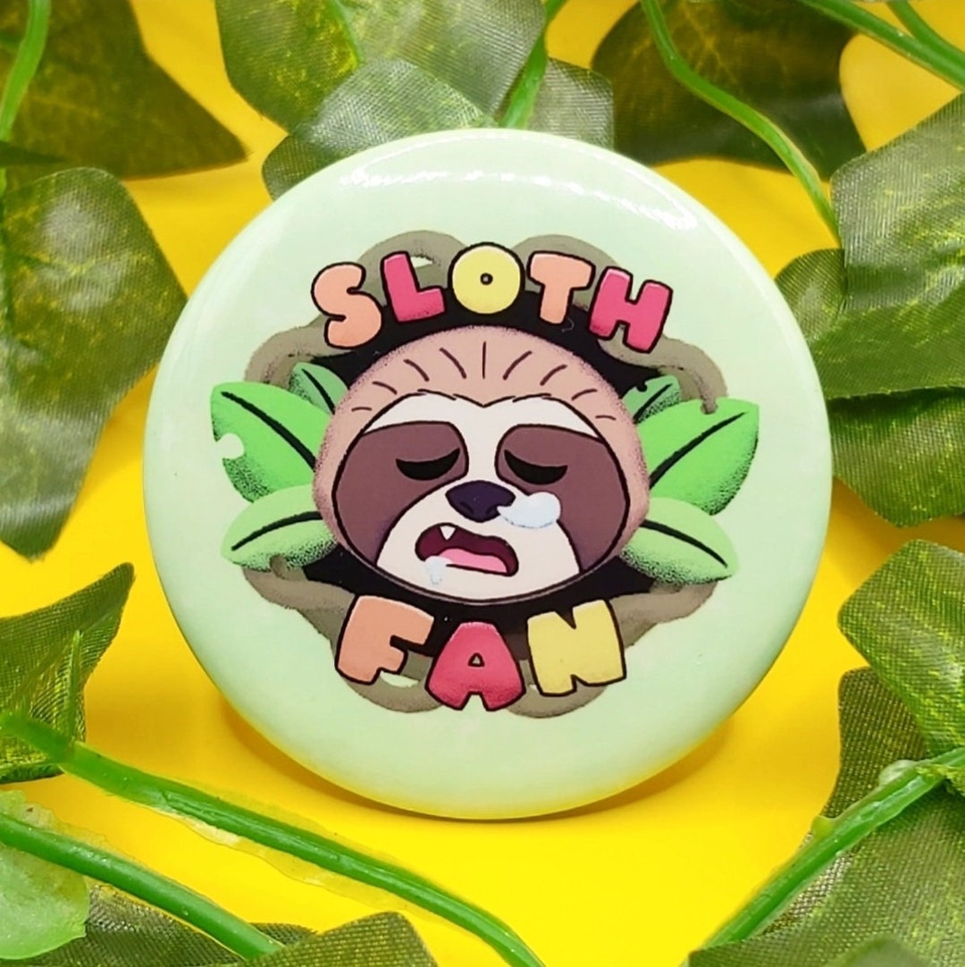 Sloth Fan Buttons - Etsy