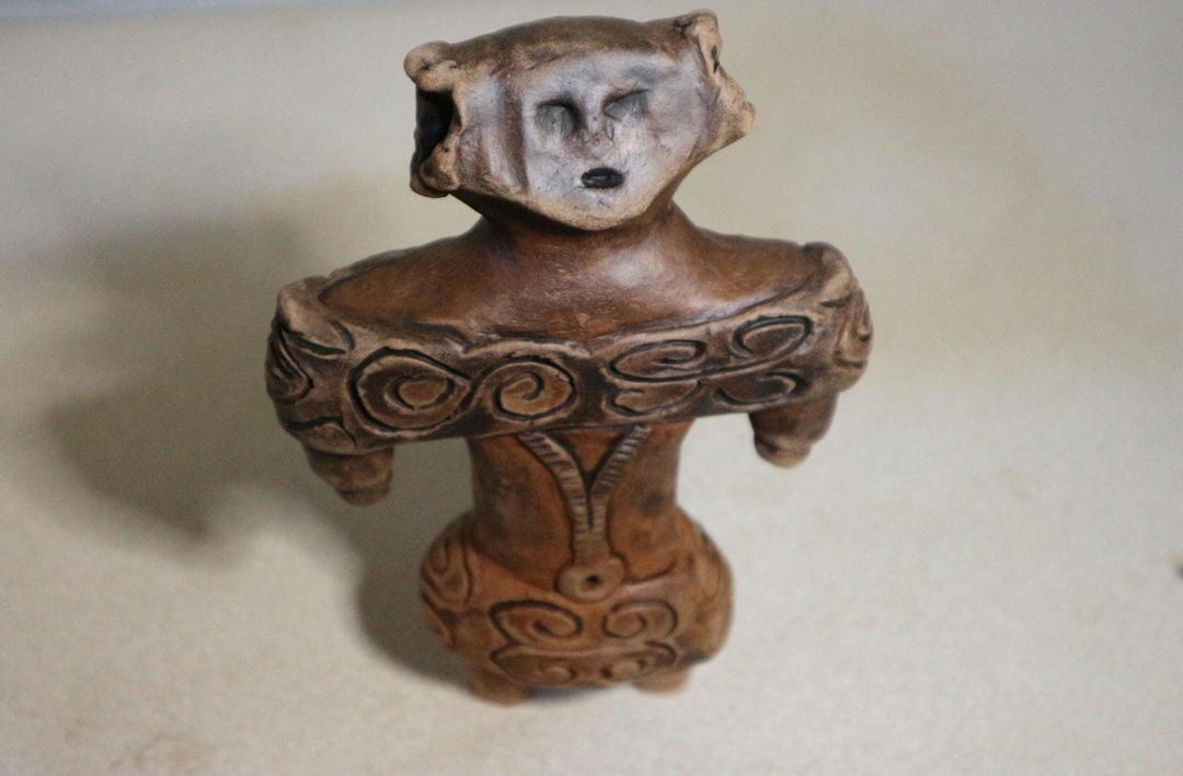 Clay Figurine, Ceramic Ancient Jomon Era Figurine, Dogu Japan ...