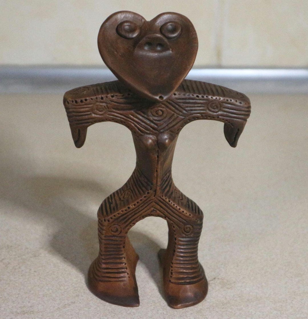 Clay Figurine Dogu, Ceramic Ancient Jomon Era Figurine, Dogu Japan ...