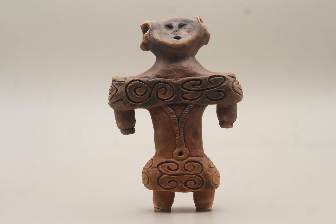 Clay Figurine, Ceramic Ancient Jomon Era Figurine, Dogu Japan ...