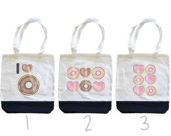 Donut tote bag | Etsy