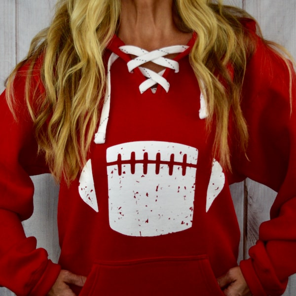 Lace up Football Hoodie - Etsy