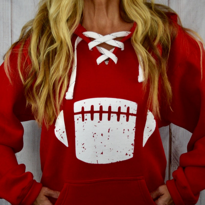 Lace up Football Hoodie - Etsy