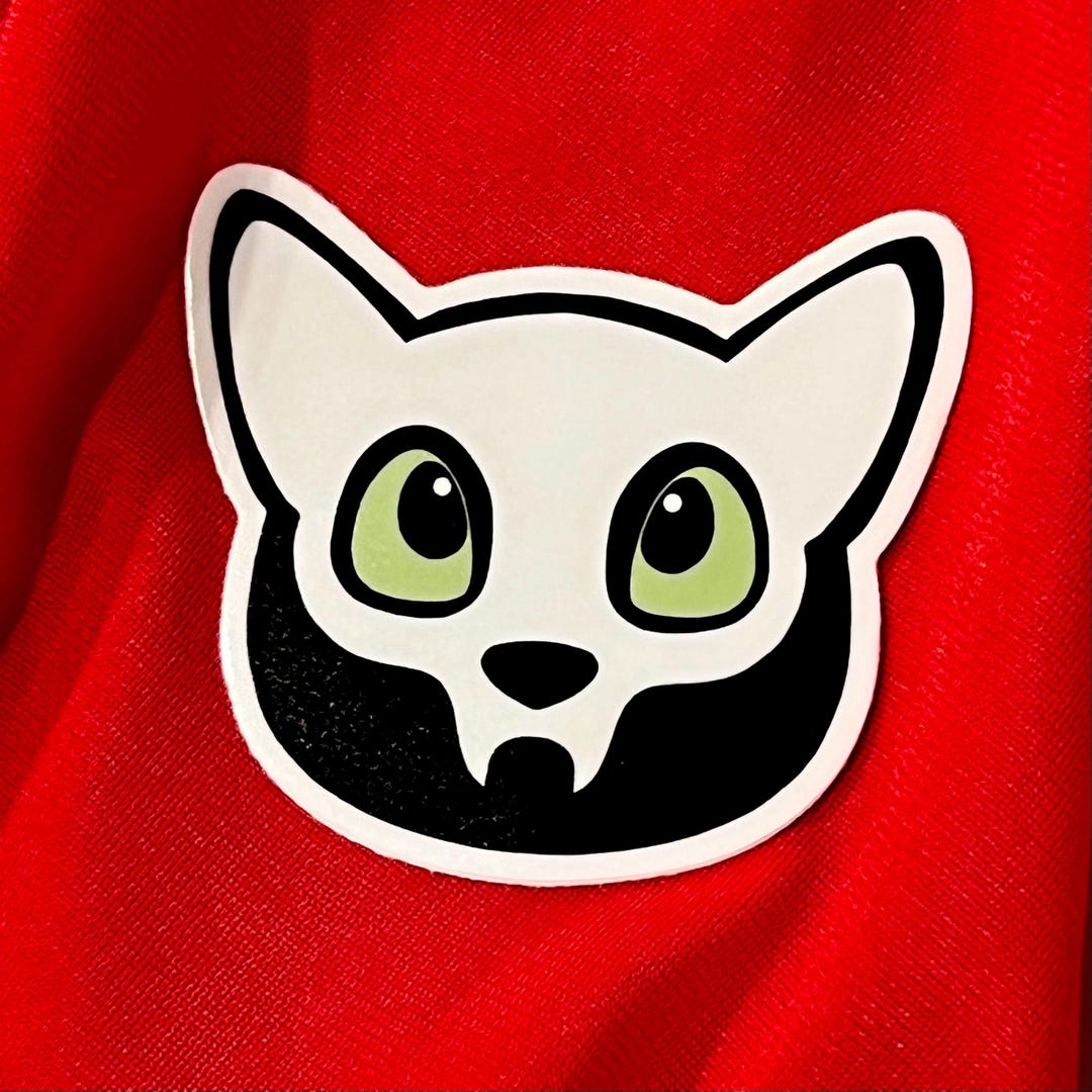 Skull Mask Cat Sticker - Etsy