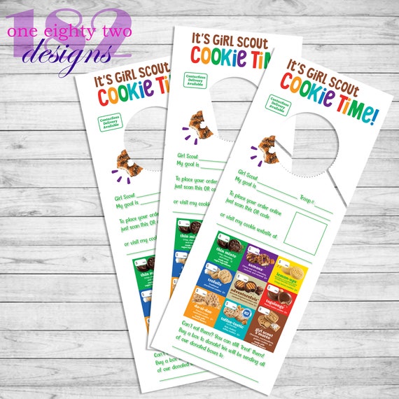 2022 Girl Scout Cookie Order Door Hangers for Little Brownie | Etsy India