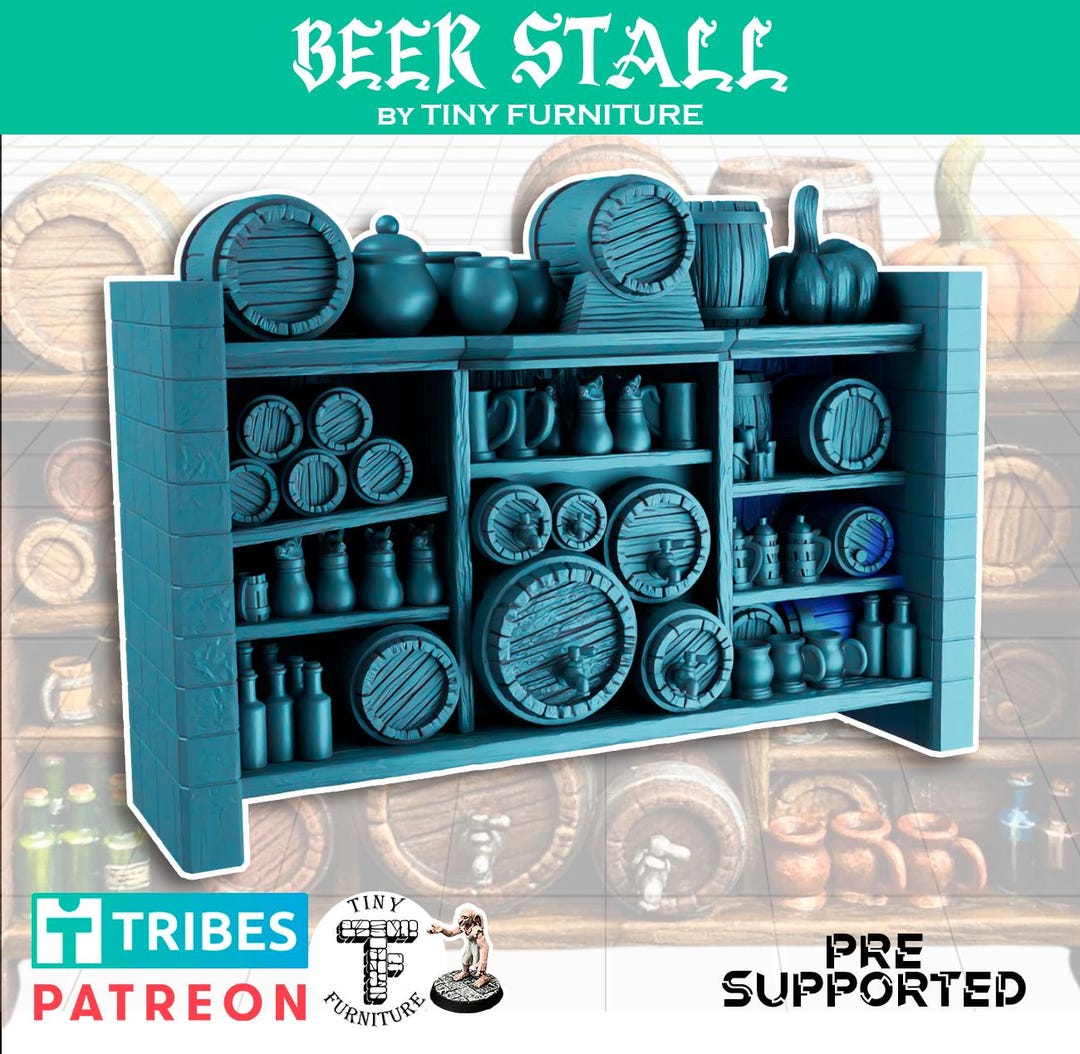 Tavern Beer Stall Miniature | RPG | Dungeon Furniture - Etsy