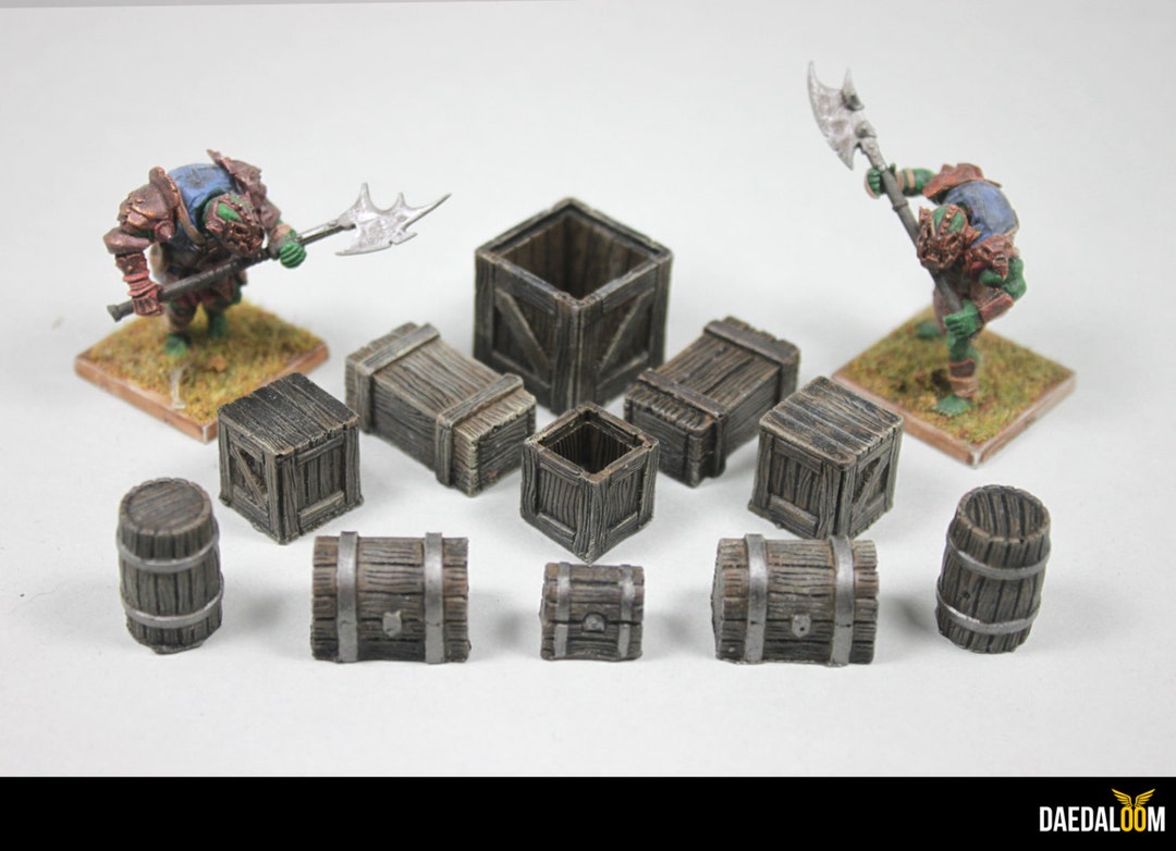 Dungeons and Dragons Accessories Crates, Barels and Chests for Tabletop ...