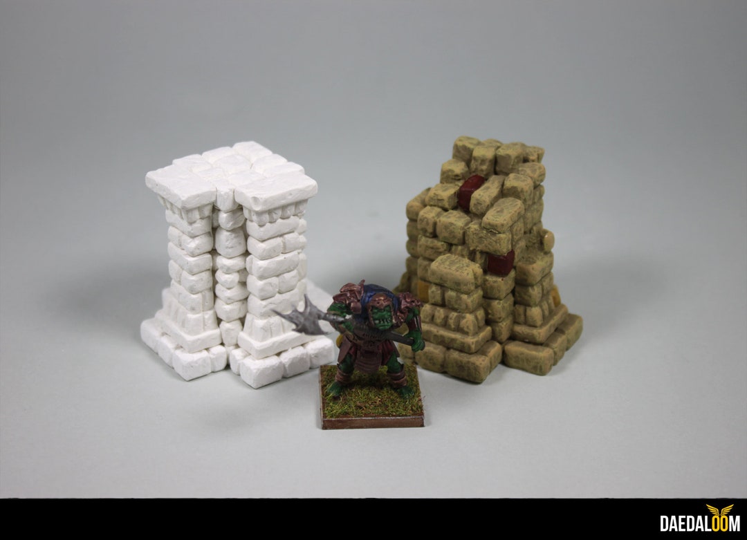 Fieldstone Pillars Terrain for Tabletop Miniature Game 28mm Like ...