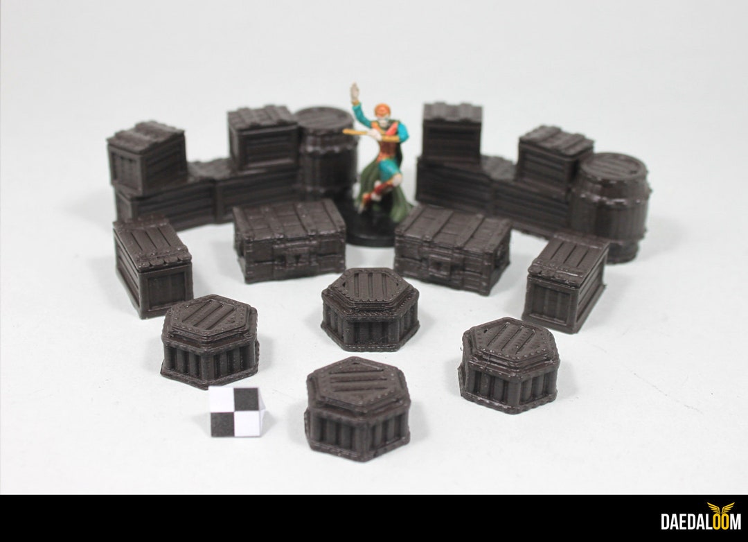 Dungeons and Dragons Accessories : Large Pack of Crates for Fantasy ...