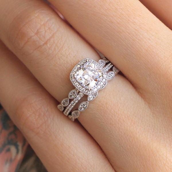 Wedding Ring Set - Etsy