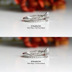 Anton Oval Pavé Ring Set - Oval Cut Engagement Ring Set - Vintage Main ...