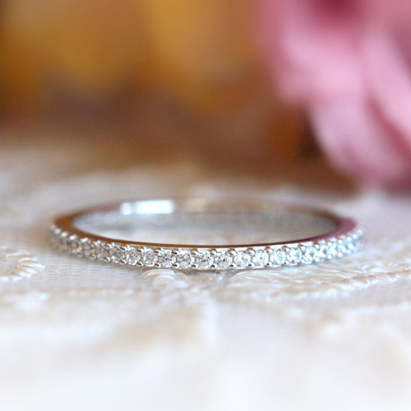 Pave Diamond Band - Etsy