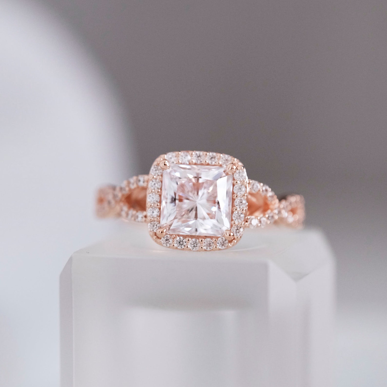 Infinity Crossover Art Deco Engagement Ring CZ Diamond Band - Etsy