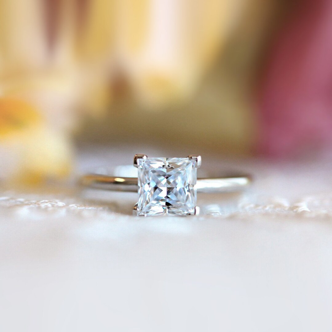 Princess Cut Solitaire Engagement Ring Diamond Engagement Ring ...