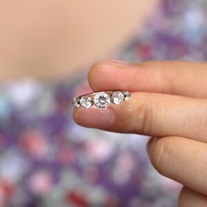 Unique Five Stone Wedding Ring Brilliant Cut Diamond Engagement Ring ...
