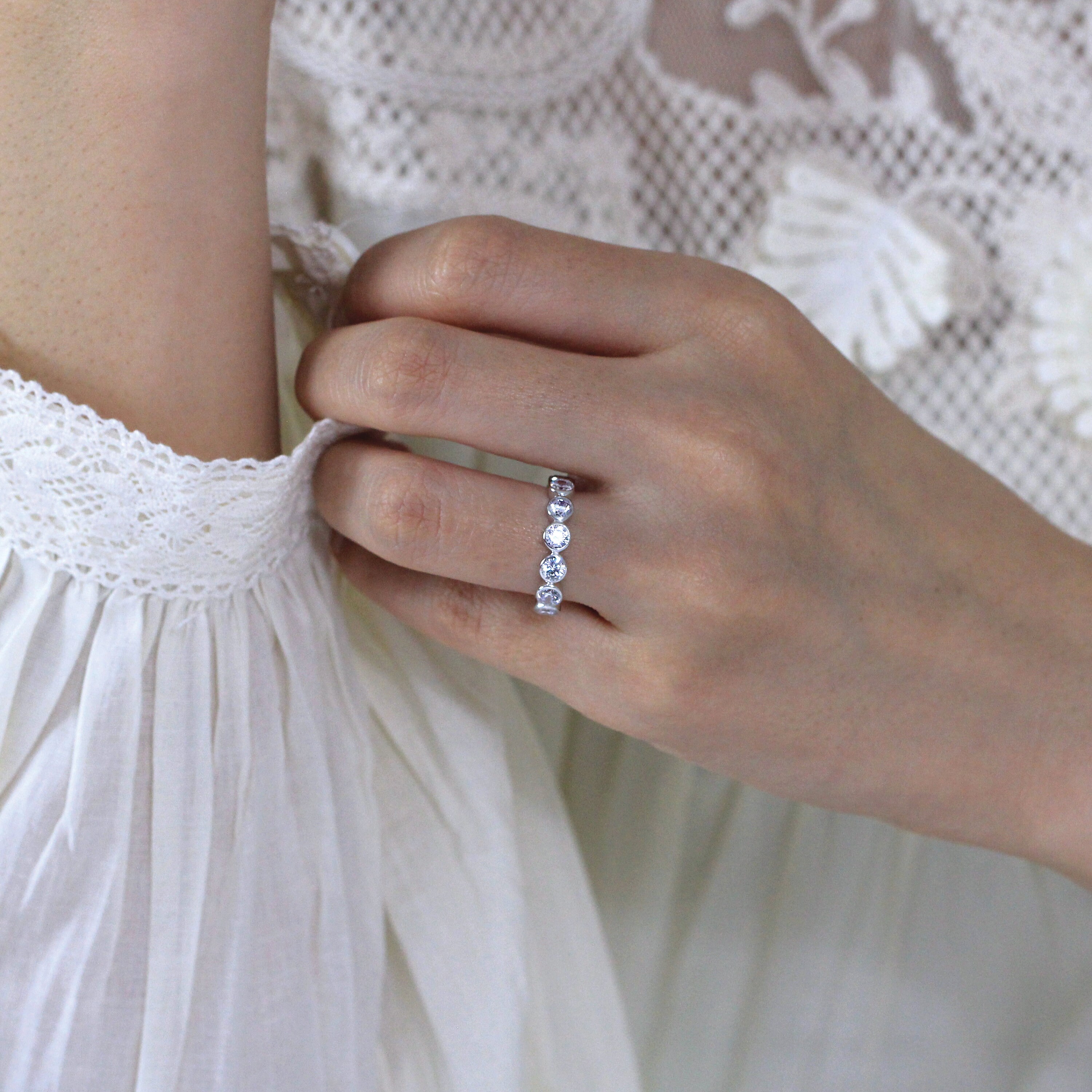 Bezel Set Eternity Ring Stackable Eternity Ring 3.5mm Wide - Etsy