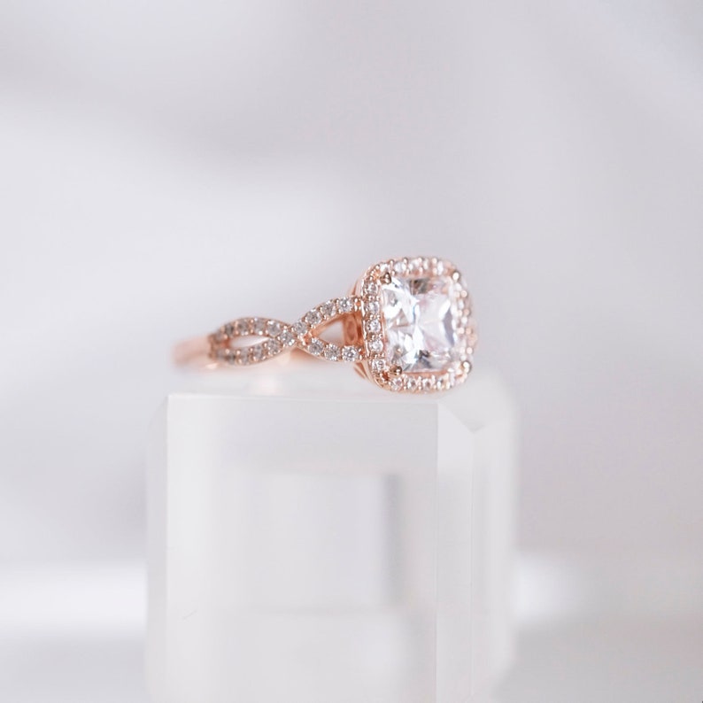 Infinity Crossover Art Deco Engagement Ring CZ Diamond Band - Etsy