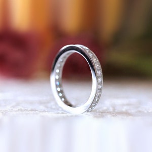 Princess Cut Engagement Band Stacking Eternity Ring Minimalist ...