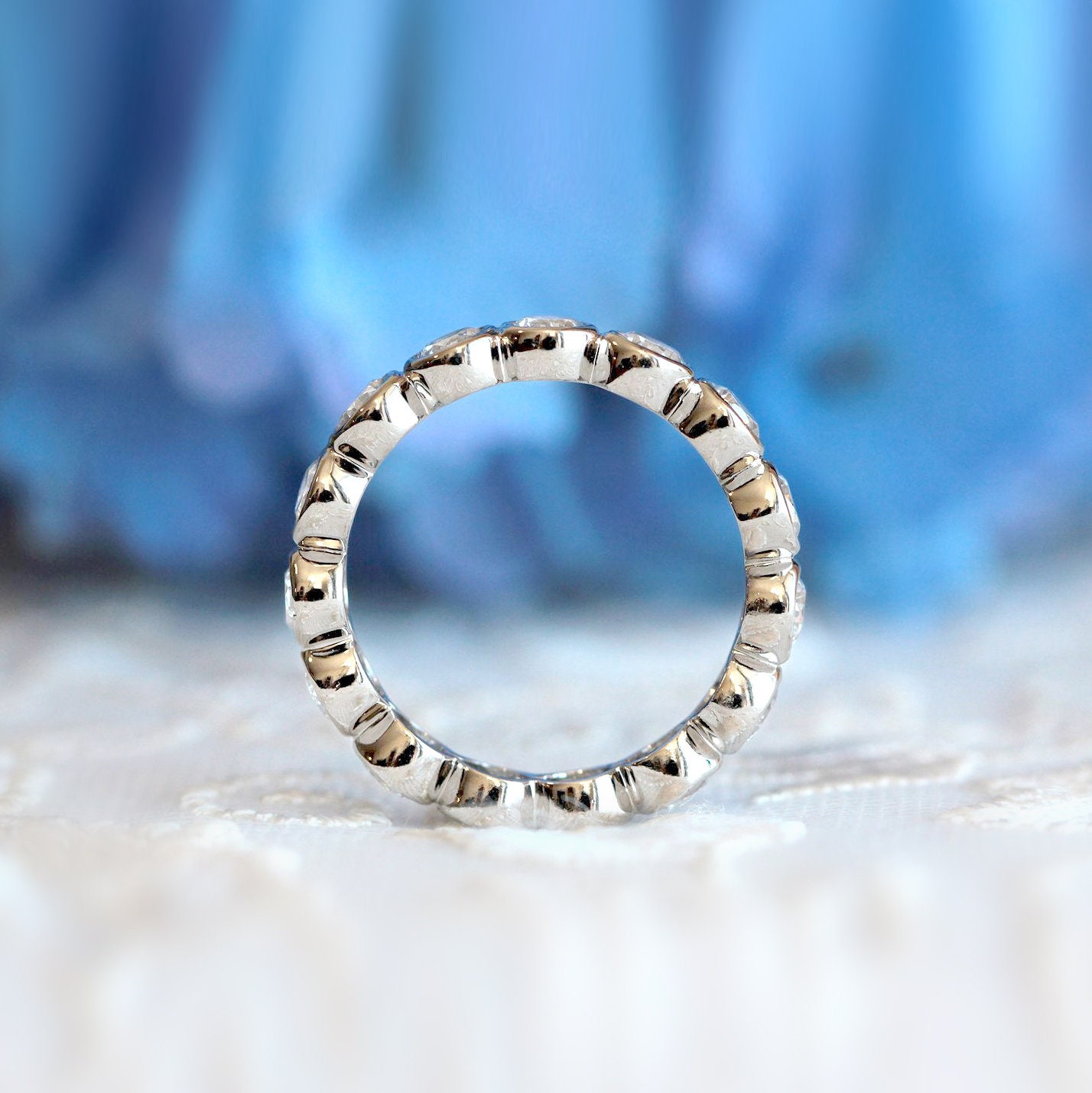 Bezel Set Eternity Ring Stackable Eternity Ring 3.5mm Wide - Etsy