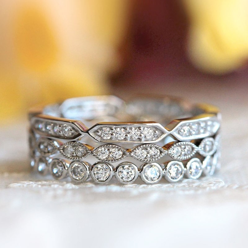 Milligrain Stacking Ring - Etsy