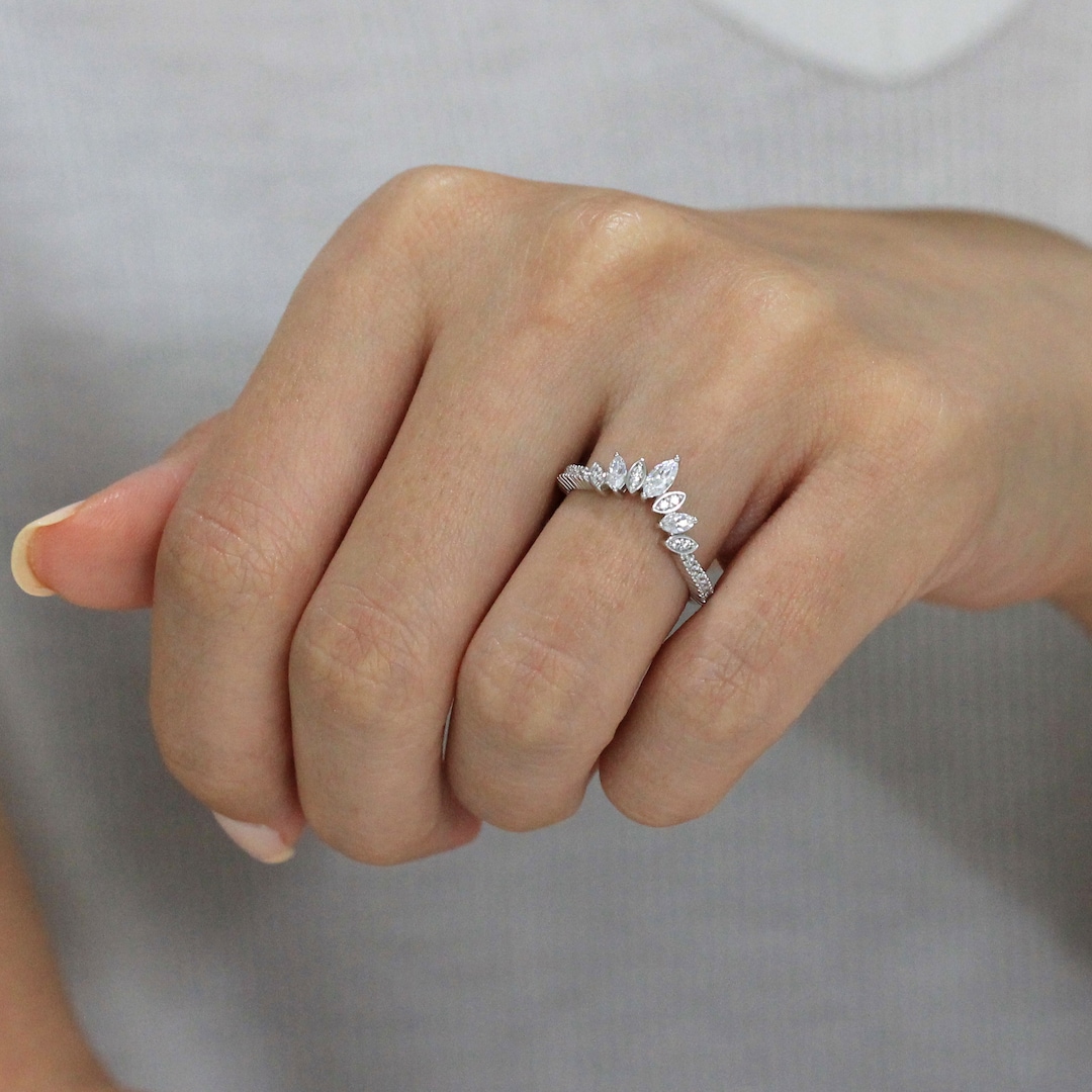 Grand Tiara Ring Sterling Silver Crown Wedding Ring Curved Tiara Ring ...