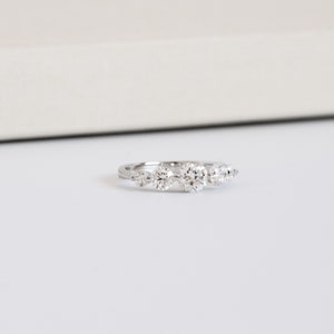 Unique Five Stone Wedding Ring Brilliant Cut Diamond Engagement Ring ...