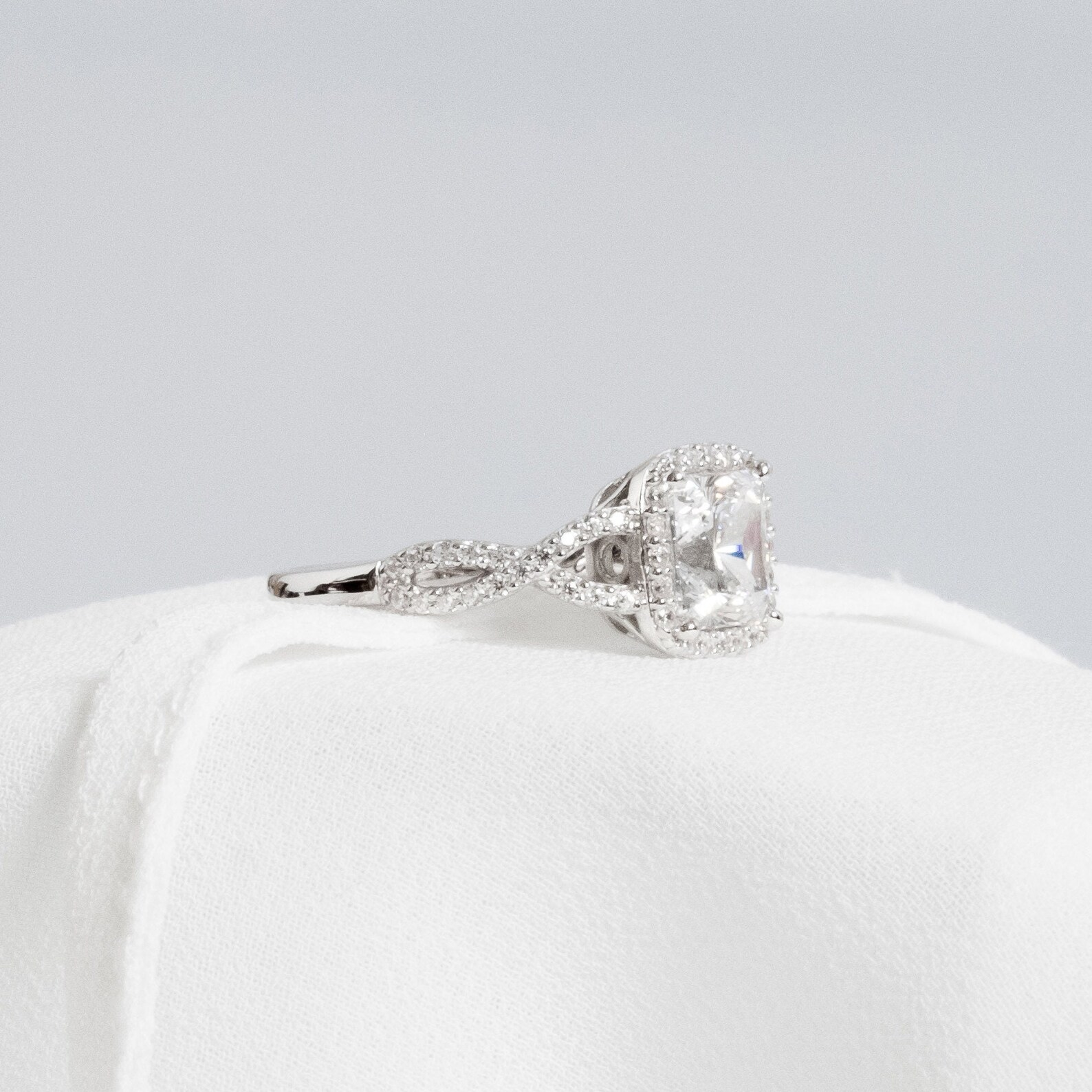 Infinity Crossover Art Deco Engagement Ring CZ Diamond Band - Etsy