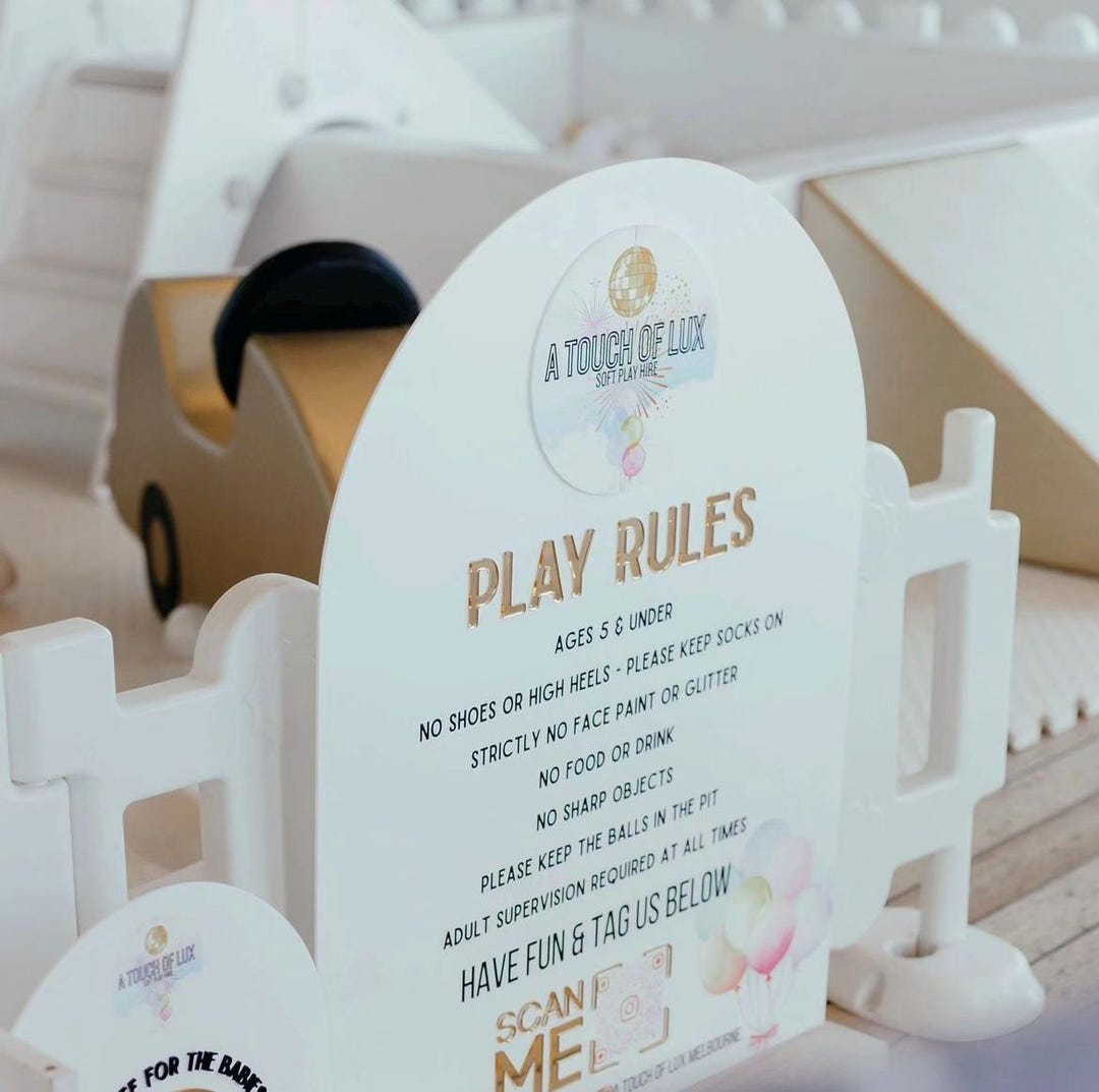 Jumping Castle Play Rules Sign | Business Safety Sign | Soft Play Play ...